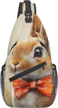 Generic Sac &agrave; bandouli&egrave;re lapin dans une cravate - Sac &agrave; dos de voyage pour homme - Sac &agrave; dos de randonn&eacute;e
