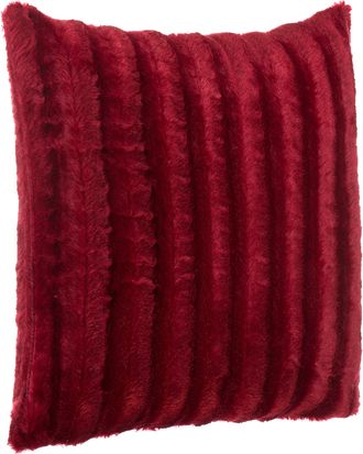 Brandsseller Hochwertiges Exclusives Fellkissen - Fellimitat/Nerzoptik - besonders weich und kuschelig mit Füllung - Größe: 50x50 cm 1 Stück Rot
