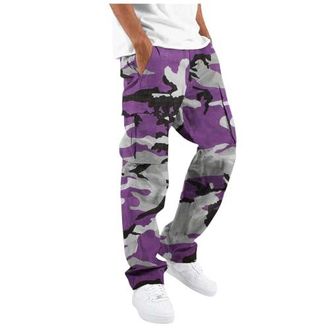 Generic DUHENWU Pantalon cargo pour homme - Pantalon de jogging long et large - Stretch - Avec poches - Camouflage - L&eacute;ger et confortable - Respirant - Pantal