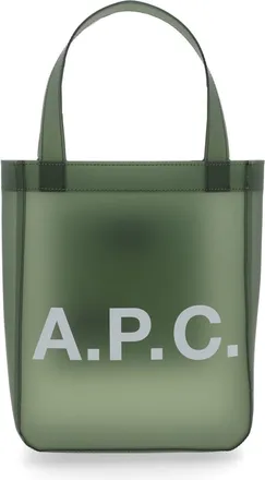A.P.C. Womens Small Lou Tote Bag Green Thermoplastic Polyurethane Handbags Hand