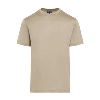 Giorgio Armani Homme, Tops, Beige, Taille: L T-shirt en soie Sabbia