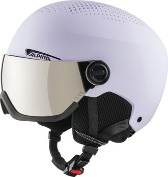 Alpina ARBER Visor Q-LITE - hochwertiger & sicherer Skihelm f&uuml;r Erwachsene, mit waschbarem Innenfutter, mit kontrastverst&auml;rkendem Visier - Lilac matt - S (51