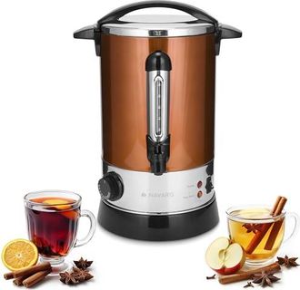 Navaris Distributeur de Boisson Chaude - Marmite &agrave; Vin Chaud en Inox - Appareil Chauffe Eau Th&eacute; Caf&eacute; Soupe - Maintien de la Chaleur - 6,8 L