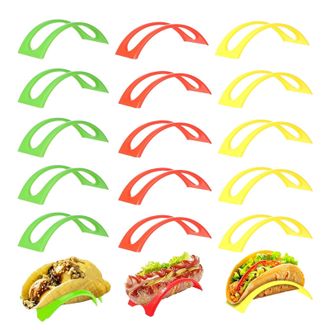 Generic Einzelner Taco Halter Inklusive St&auml;nder | 18 St&uuml;ck Tortilla Gestell,Farbiges Tortilla - F&uuml;r Dinnerpartys Familienfeiern Sommergrillen Kinoabend Buffet