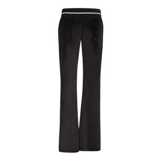 Palm Angels Schwarze Schlaghose mit Streifendetail - - Trousers - Damen - Schwarzk - L