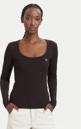 Guess Bluse V4BP07 K8RT2 Dunkelbraun Slim Fit