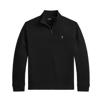 Polo Ralph Lauren Homme, Sweatshirts et sweats &agrave; capuche, Noir, Taille: XL Pull en coton &agrave; demi-zip