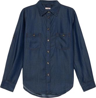 Oltre Damen, Blusen & Hemden, Blau, LGröße