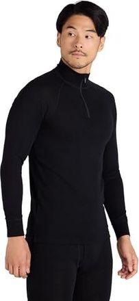Mountain Warehouse Haut Thermique en M&eacute;rinos &agrave; Manches Longues Hommes - Respirant, Demi-Zip, Chaud et Confortable - pour Le Camping par Temps Froid, Hiver Noir 4XL