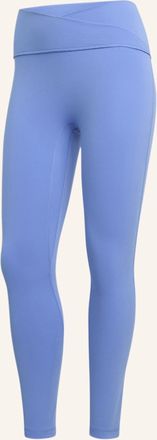 adidas 3-Streifen Studio All Me 7/8 X-Over Leggings blau