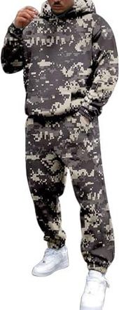 Generic Surv&ecirc;tement de jogging pour homme - Ensemble d&eacute;contract&eacute; et tendance - Imprim&eacute; 3D - Manches longues - Pour la marche, la course &agrave; pied, la randonn&eacute;e, 