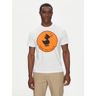 Save The Duck T-Shirt DT0825M BESY20 Wei&szlig; Regular Fit