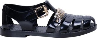 Moschino Femme, Chaussures, Noir, Taille: 36 EU Sandales Jelly avec Logo Lettrage