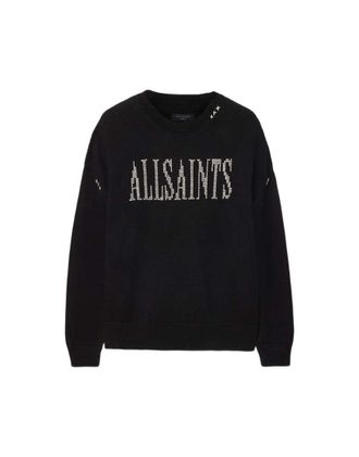 AllSaints sweat &agrave; col rond crois&eacute; noir