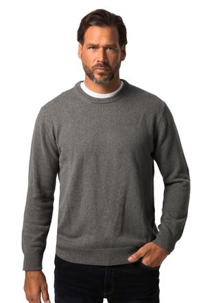 JP1880 Herren große Größen Menswear L-8XL bis 7XL, Pullover, Sweatshirt aus Strick, JP1880-Stick, Reine Baumwolle, grau Melange XXL 708261123-XXL
