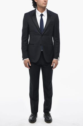 Corneliani Anzug aus reiner Schurwolle mit Spitzenrevers aus Satin Corneliani