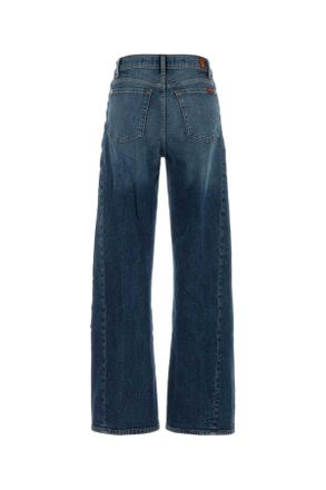 7 For All Mankind Womens Stretch Denim Lotta Jeans Blu Exterior: Cotton Elastane