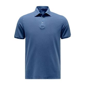 Fedeli Blau Piqu&eacute; Polo Shirt mit Kurzen &Auml;rmeln - - Tops - Herren - Blau - XL