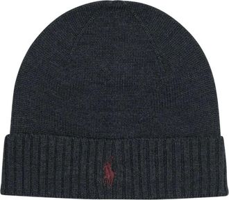 Polo Ralph Lauren Homme, Accessoires, Gris, Taille: ONE Size Bonnet en Laine Signature Pony