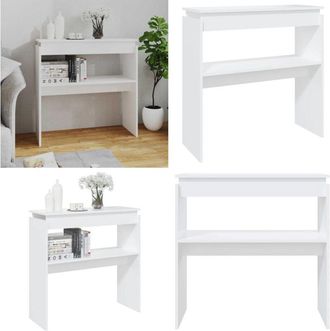 vidaXL Table console blanc 80x30x80 cm bois ding&eacute;nierie - Table Basse - Meuble Dentr&eacute;e - Table Dappoint - Rangement D&eacute;coratif - Design Moderne - Home &