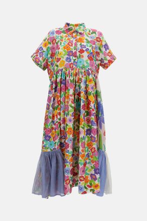 P&eacute;ro Langes Kleid Mit Kurzen &Auml;rmeln