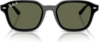 Ray-Ban Rb4458d, Lunettes de Soleil Mixte, Noir/Vert foncé, polarisé, 65 mm