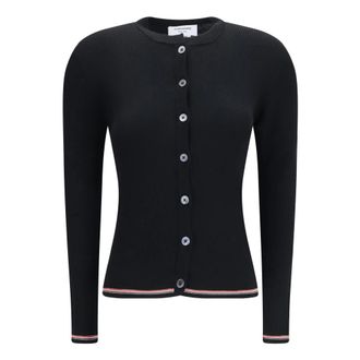 Thom Browne Merino-Woll-Rippstrick-Cardigan - - Knitwear - Damen - Schwarzk - XS