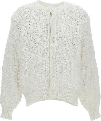 Comme Des Gar&ccedil;ons Femme, Pulls, Blanc, Taille: 40 FR Cardigan lavorazione a intreccio