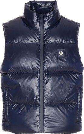 Belstaff gilet matelassé à patch logo - Bleu