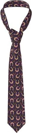 Generic Cravates Homme Chevaux Or N&eacute;on Violet Western Tendance Tie &Eacute;troit Cravate Pour Hommes Pour Travail Mariage Accessoires