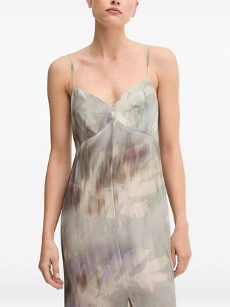 Sandro Ferrone Maxikleid mit abstraktem Print - Grau