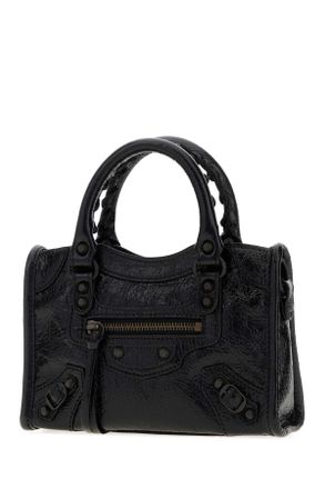 Balenciaga Womens Black Leather Nano Le City Handbag Borse A Mano Bag