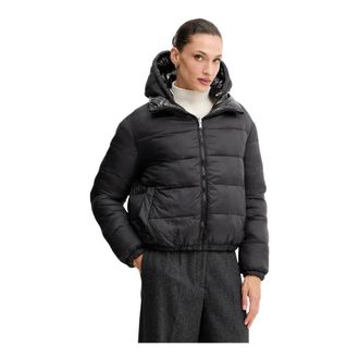 Patrizia Pepe Femme, Vestes, Noir, Taille: 38 FR Veste matelass&eacute;e &agrave; capuche
