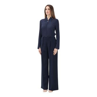 Patrizia Pepe Femme, Combinaisons et Ensembles, Bleu, Taille: 42 FR &Eacute;l&eacute;gant Combinaison Bleue avec Ceinture