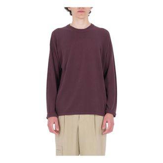 Roberto Collina Crepe-Baumwoll-Rundhalspullover - - Knitwear - Herren - Rot - L