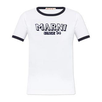 Marni Logo T-Shirt - - Tops - Damen - Wei&szlig; - 2XS