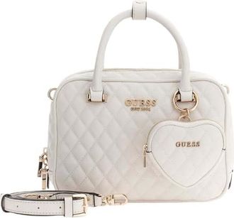 Guess sac &agrave; main sac &agrave; &eacute;paule bandouli&egrave;re Atabey Box Satchel Cream White &eacute;cru