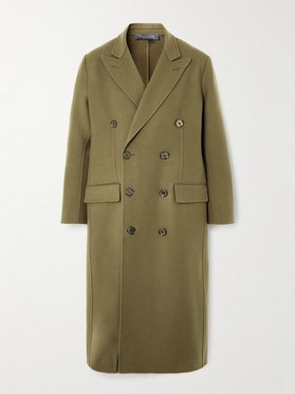 Ralph Lauren Collection Adalaide Doppelreihiger Mantel Aus Einer Woll-kaschmirmischung - Grün