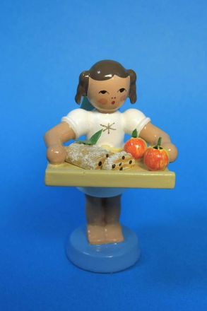 Rudolphs Schatzkiste Tischdekoration Engel mit Apfelstrudel H&ouml;he= 6cm NEU Seiffen Erzgebirge Holzfigur Weihnachten Fensterschmuck Spielzeug Deko Weihnachtsfigur Figuren