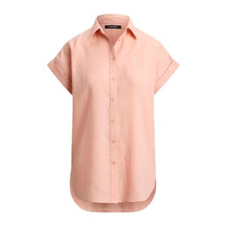 Ralph Lauren Broono Kurzarm Hemd mit Knopfleiste- Tissue Line - - Blouses & Shirts - Damen - Rosa - XS