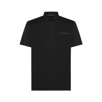 Roberto Ricci Design Schwarzes Oxford Taschen Polo Shirt - - Tops - Herren - Schwarzk - S