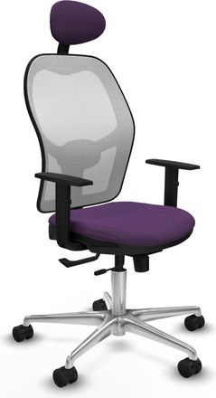 Piqueras y Crespo Jorquera B&uuml;rostuhl mit 1D-Armen, h&ouml;henverstellbarer Lendenwirbelst&uuml;tze und festem Kopfteil, ausgestattet mit Syncro/Traslack und injiziertem Schaumsto