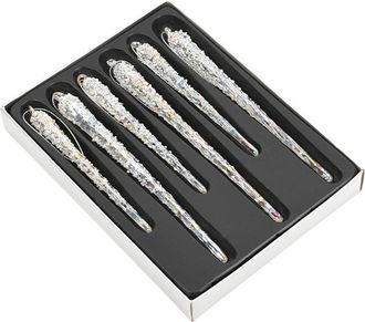 Harilla 6X Glas Eiszapfen Ornament Charm Anh&auml;nger Klar Weihnachten Dekoration