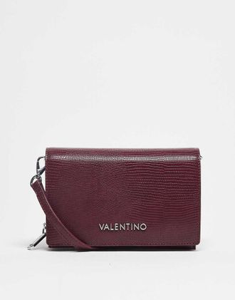Valentino Ember - Sac bandouli&egrave;re - Bordeaux croco-Rouge