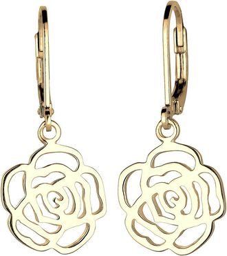 Elli Ohrringe Damen Cut-Out Rose in 925 Sterling Silber vergoldet