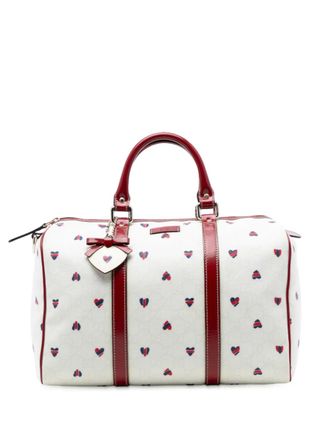 Gucci 2016-2025 mittelgro&szlig;e GG Supreme Hearts Joy Boston-Tasche - Rot