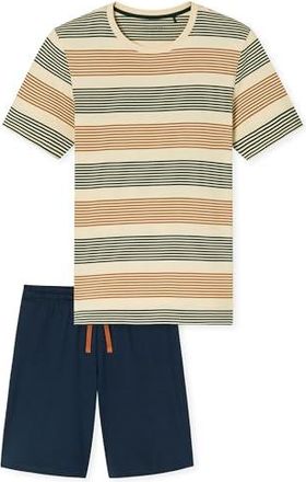 Schiesser Pyjama d&eacute;contract&eacute; pour homme - Court - Coton - Rayures - Design d&eacute;contract&eacute; - V&ecirc;tement de nuit, Pyjama d&eacute;contract&eacute; Whisky, 50
