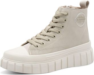 s.Oliver Damen Sneaker High Top flach beige (Light Taupe), 41
