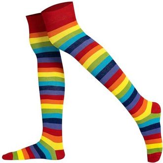 MySocks Au-dessus du genou Chaussettes &eacute;pais Bande arc en ciel