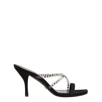 Stuart Weitzman Crystal Slide Mules mit Absatz - - Shoes - Damen - Schwarzk - 38 1/2 EU